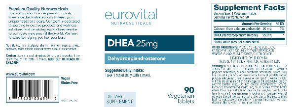DHEA - 25 mg - 90 tabletter - EuroVital – MT Health GmbH