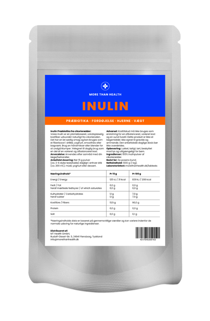 Inulin-Præbiotika fra Cikorie, 100% ren inulin, 1000 g fra More Than Health