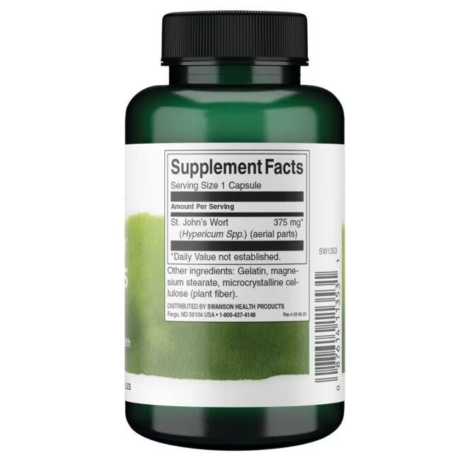 Perikon (St. John's Wort) - 375 mg - 120 kapsler - Swanson – MT Health GmbH
