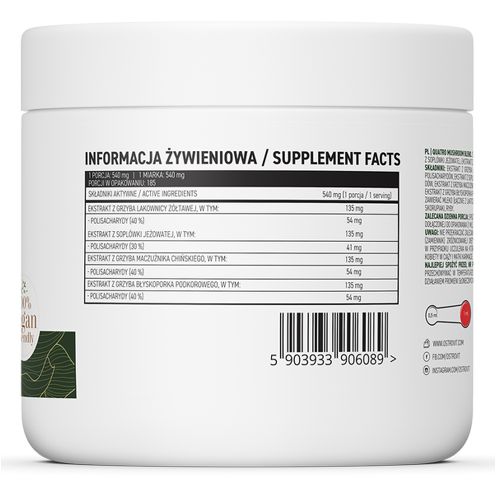 Svampeblanding (Chaga, Cordyceps, Reishi og Lion's Mane) - 100 g pulver ...