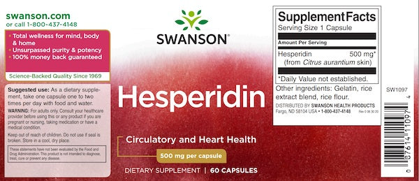 Hesperidin - 500 mg - 60 kapsler fra Swanson